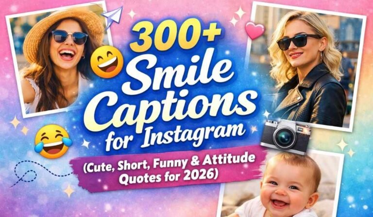 300+ Smile Captions for Instagram (Cute, Short, Funny & Attitude Quotes ...
